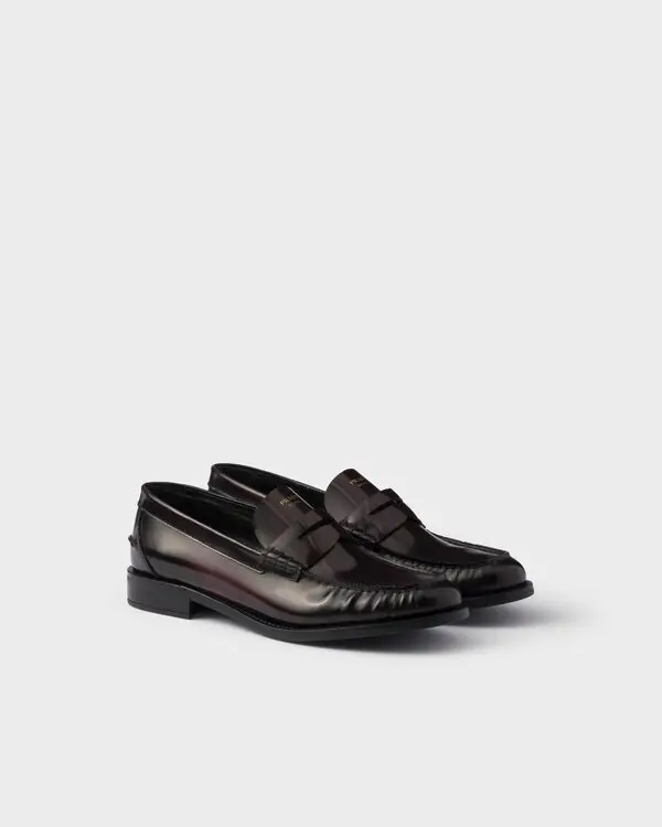 Prada Brushed Leather Loafers