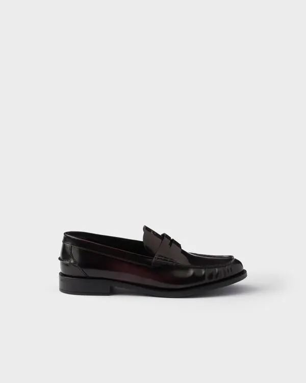 Prada Brushed Leather Loafers