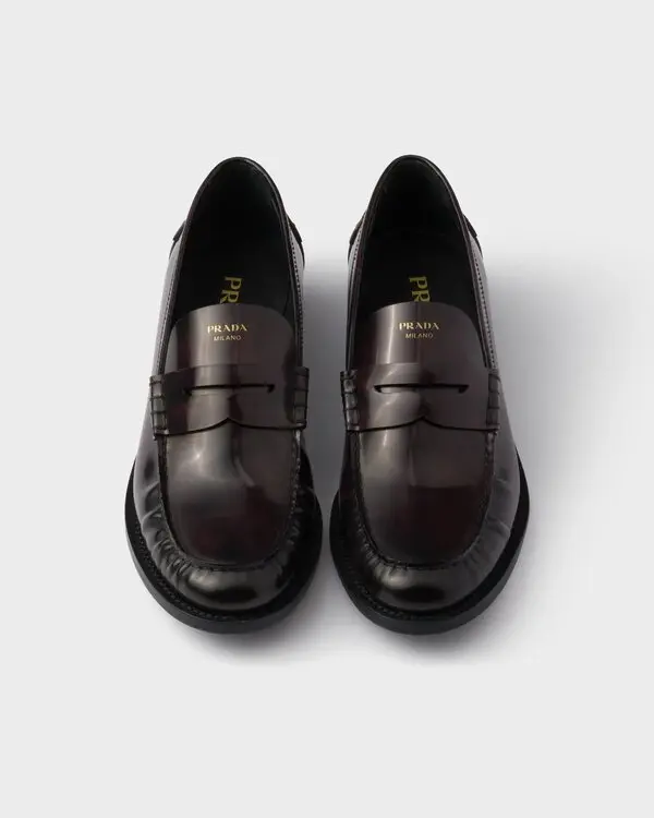 Prada Brushed Leather Loafers