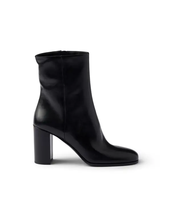 Prada Leather Booties - Black