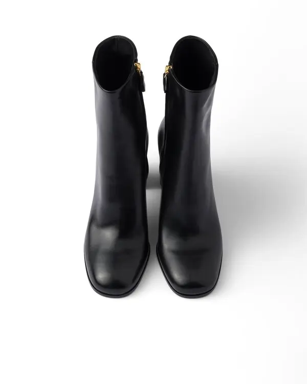 Prada Leather Booties - Black