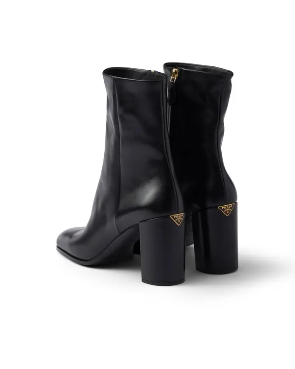 Prada Leather Booties - Black