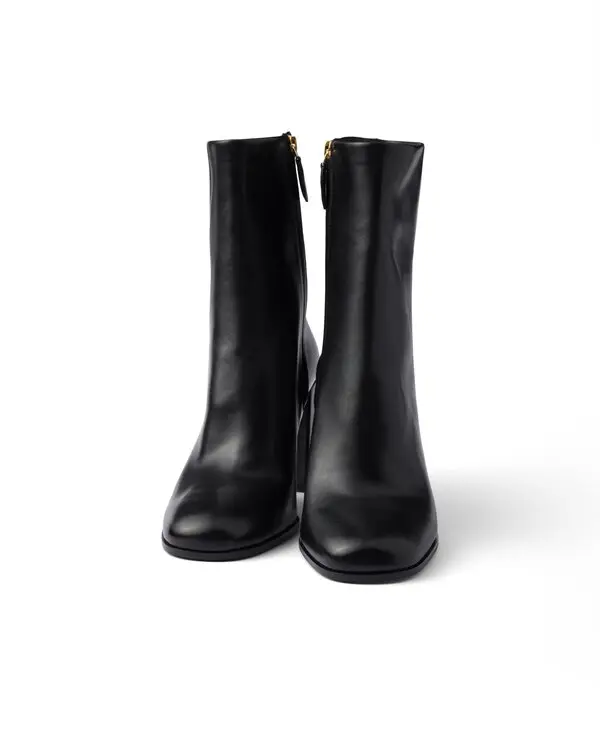 Prada Leather Booties - Black