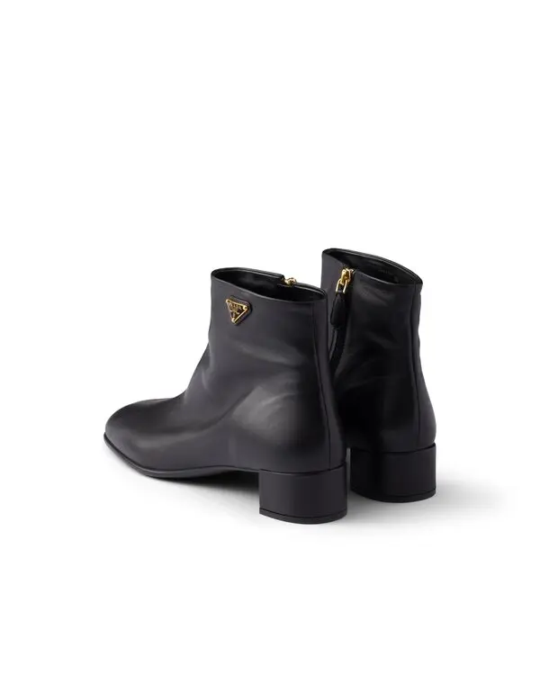 Prada Nappa Leather Booties - Black
