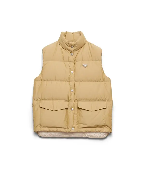 Prada Medium-weight Technical Fabric Down Vest - Brown