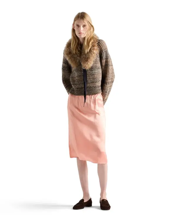 Prada Washed Satin Pencil Skirt