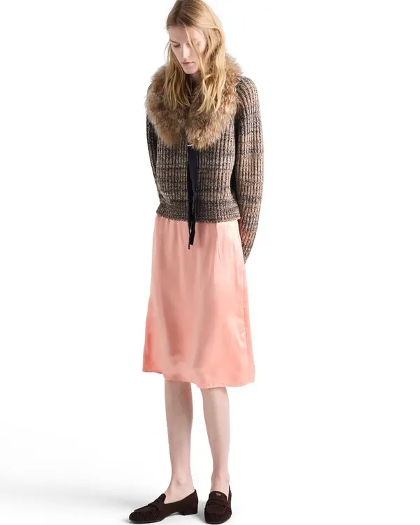 Prada Washed Satin Pencil Skirt