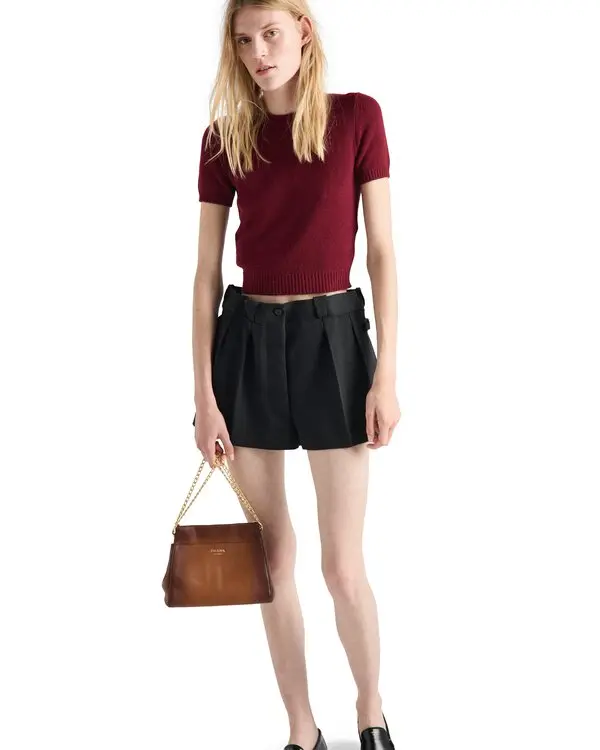 Prada Short-sleeved Cashmere Sweater - Red