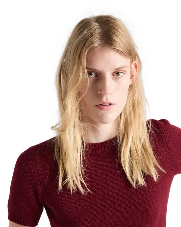 Prada Short-sleeved Cashmere Sweater - Red