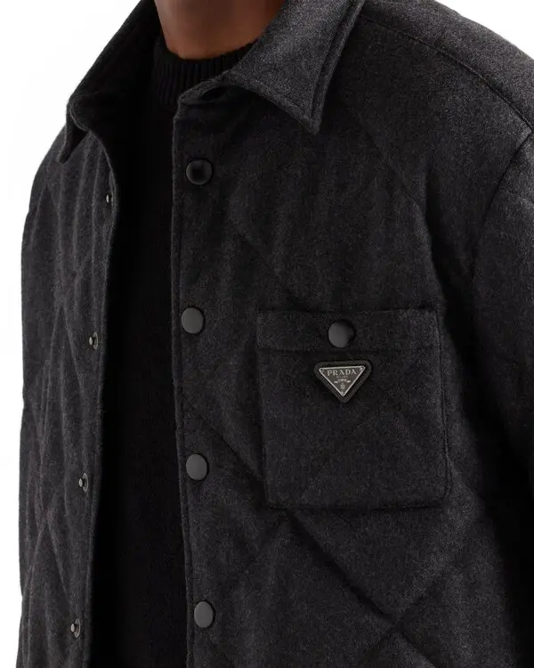 Prada Padded Cashmere Shirt - Grey