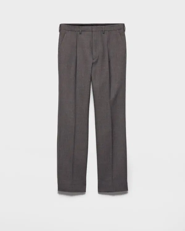 Prada Wool And Silk Wide-leg Pants - Slate Gray