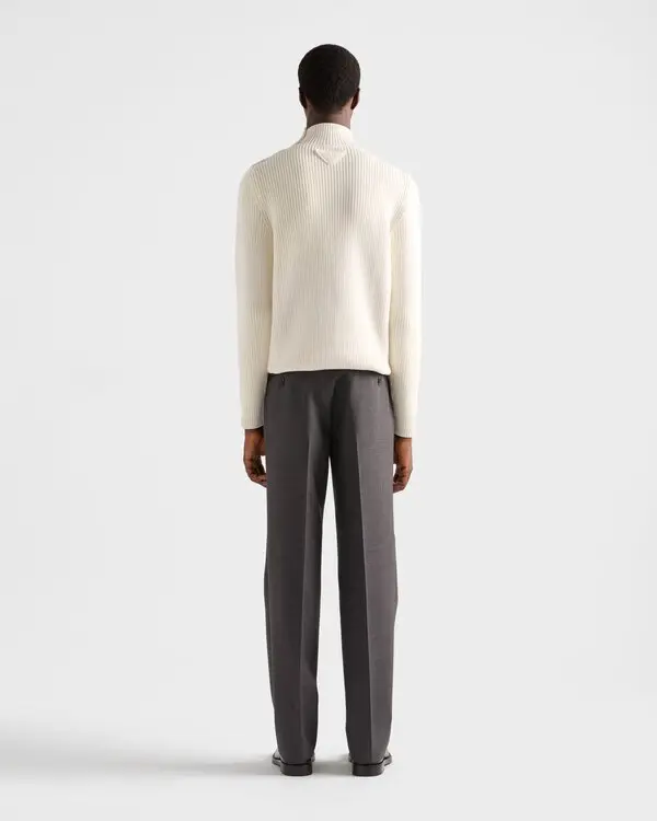 Prada Wool And Silk Wide-leg Pants - Slate Gray
