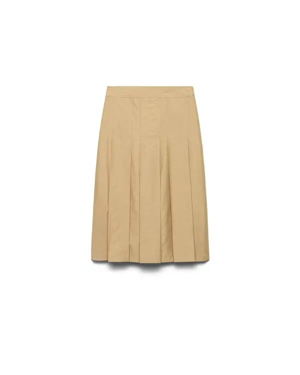 Prada Pleated Technical Fabric Skirt - Brown
