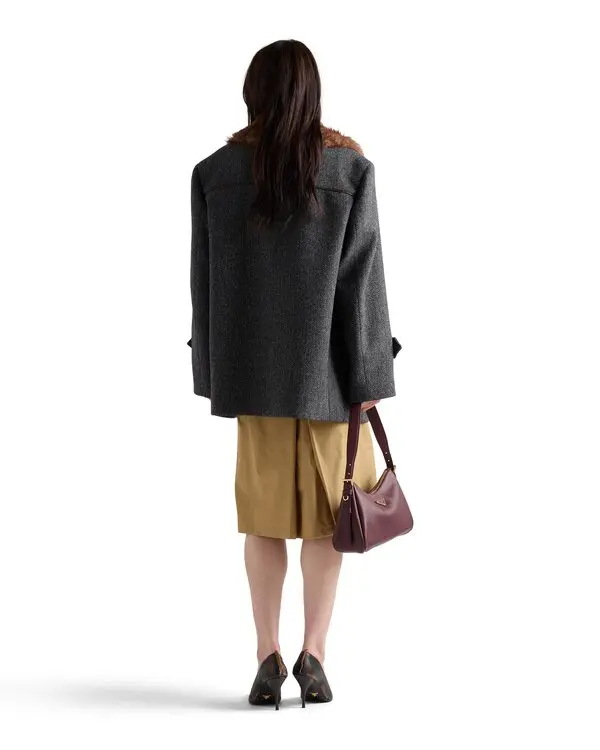 Prada Pleated Technical Fabric Skirt - Brown
