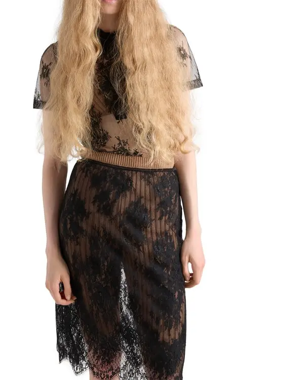 Prada Lace Pencil Skirt