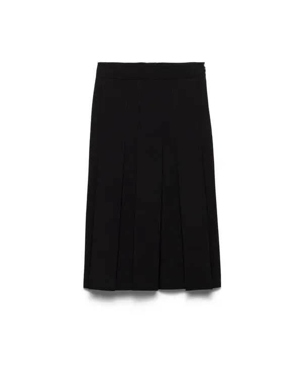 Prada Sablé Satin Flared Skirt
