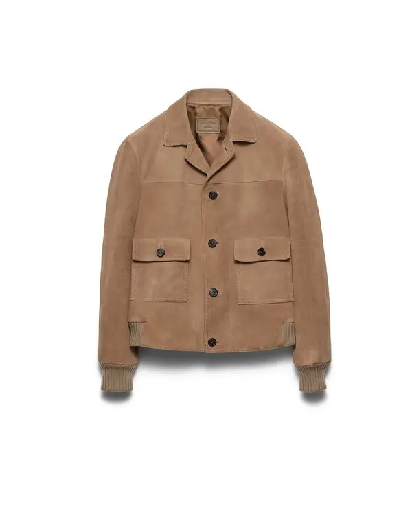 Prada Suede Bomber Jacket - Grey