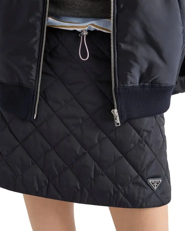 Prada Quilted Mini Skirt - Blue