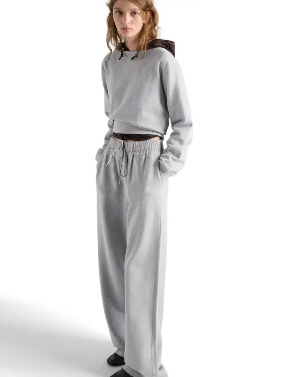 Prada Cotton Fleece Joggers - Grey