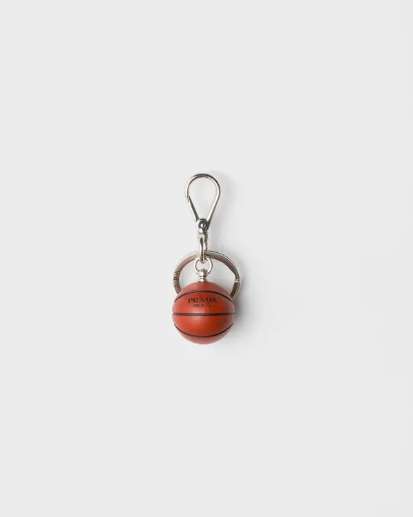 Prada Basketball Keychain - Pewter/orange