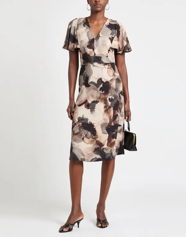 womens dresses midi length Timely Matter Toffee Brown Belted Sleeveless Midi Dress