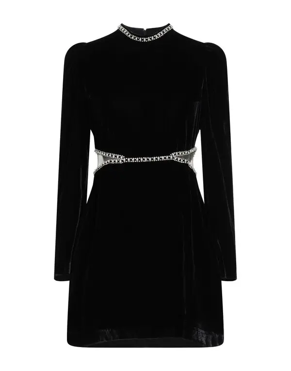Sandro Velvet Mini Dress With Cutout And Embellishments