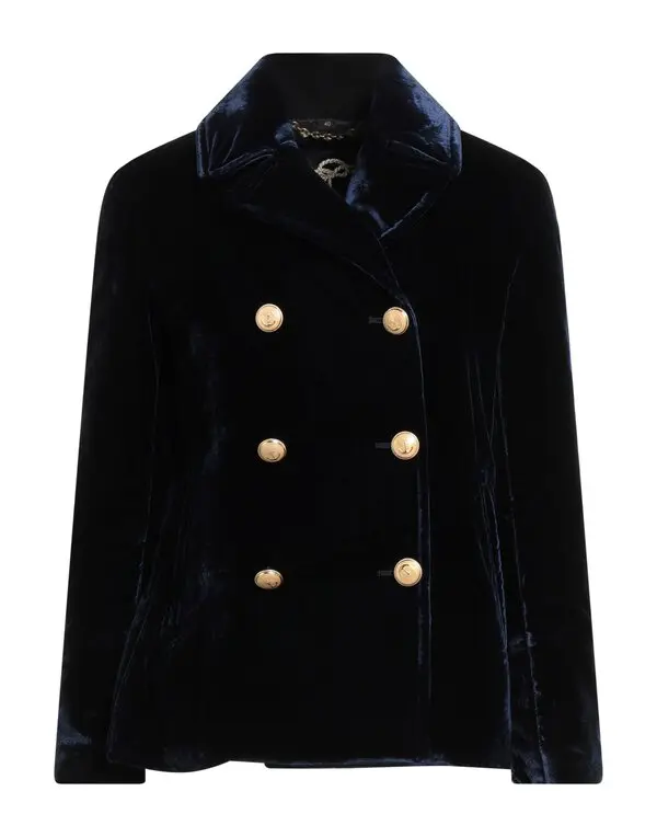 SEALUP Viscose Blend Velvet Jacket - Navy