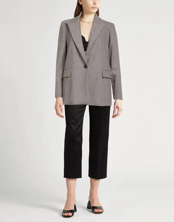 Peserico Single-breasted Blazer In Virgin Wool, Cashmere, And Elastane - Beige