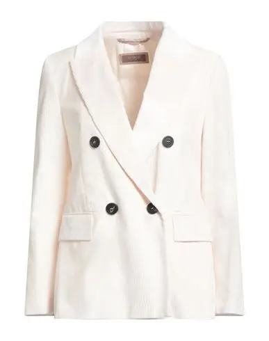 Peserico Double-breasted Corduroy Blazer - White