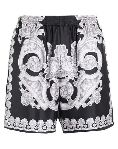 Versace Printed Silk Shorts - Black