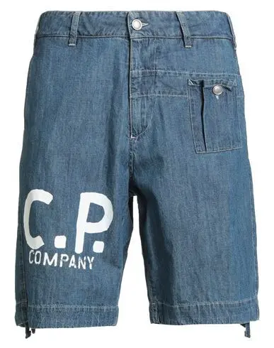 C.P. COMPANY Printed Denim Shorts - Blue