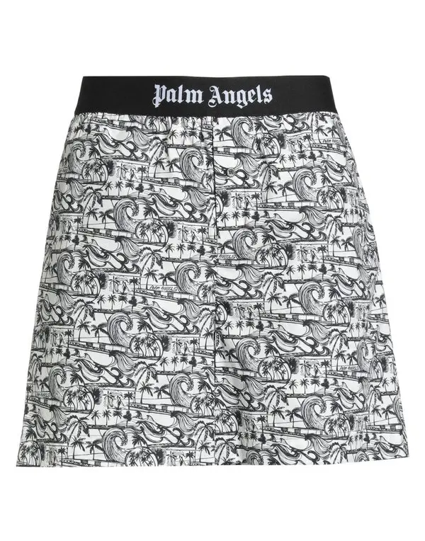 Palm Angels Hawaiian-print Relaxed Fit Shorts - Black