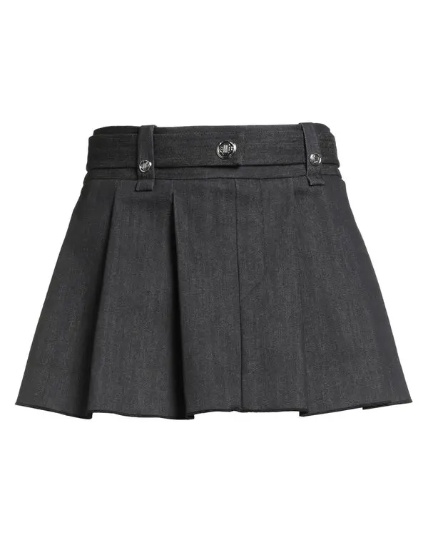 Maje Pleated Denim Mini Skirt