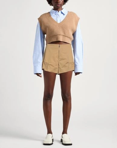 Sandro Cotton Twill Gathered High Waisted Shorts