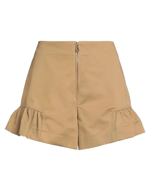 Sandro Cotton Twill Gathered High Waisted Shorts