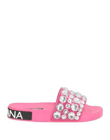 Dolce & Gabbana Sandals In Calfskin, Polyurethane, Polyester, And Cotton - Fuchsia