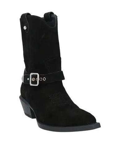 Pinko Suede Ankle Boots With Cuban Heel - Black