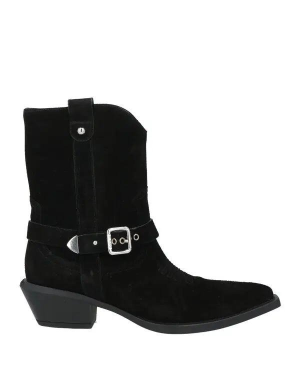 Pinko Suede Ankle Boots With Cuban Heel - Black