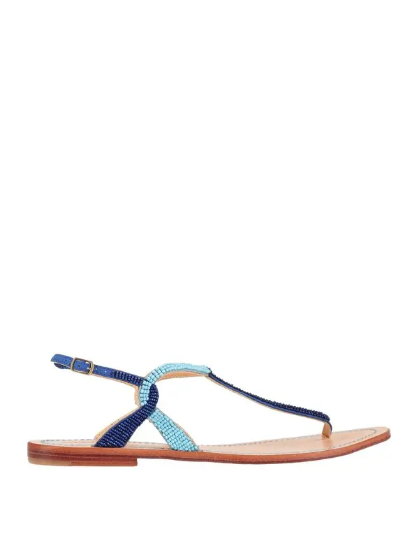 Malìparmi Textile Fibers Slingback Thong Sandals - Blue