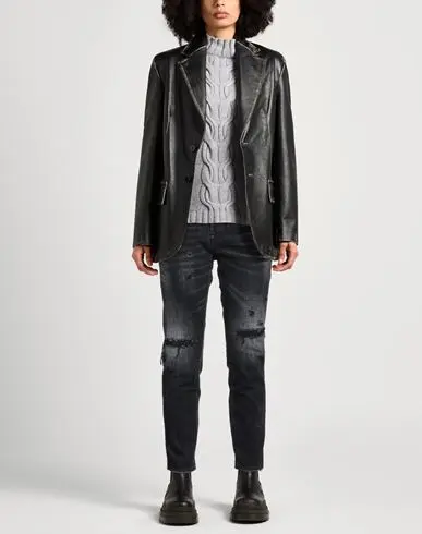 Dsquared2 Cotton And Calfskin Tapered Jeans