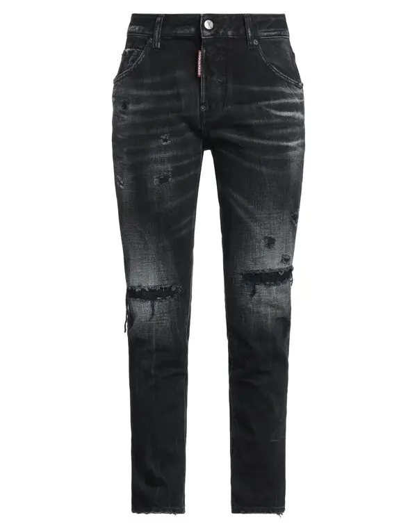 Dsquared2 Cotton And Calfskin Tapered Jeans