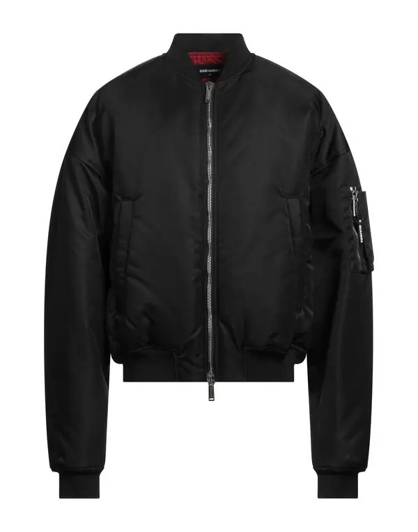 Dsquared2 Bomber Jacket With Logo - Black