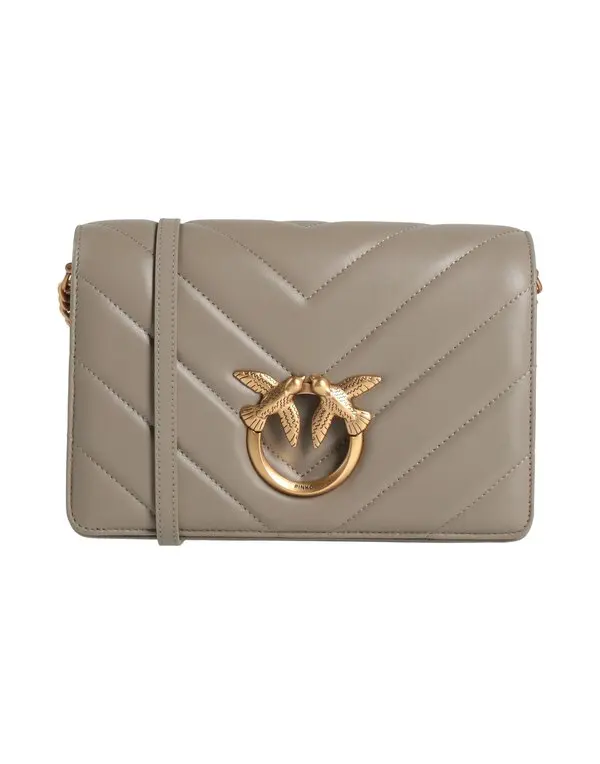 Pinko Quilted Flap Bag With Adjustable Shoulder Strap - Grey