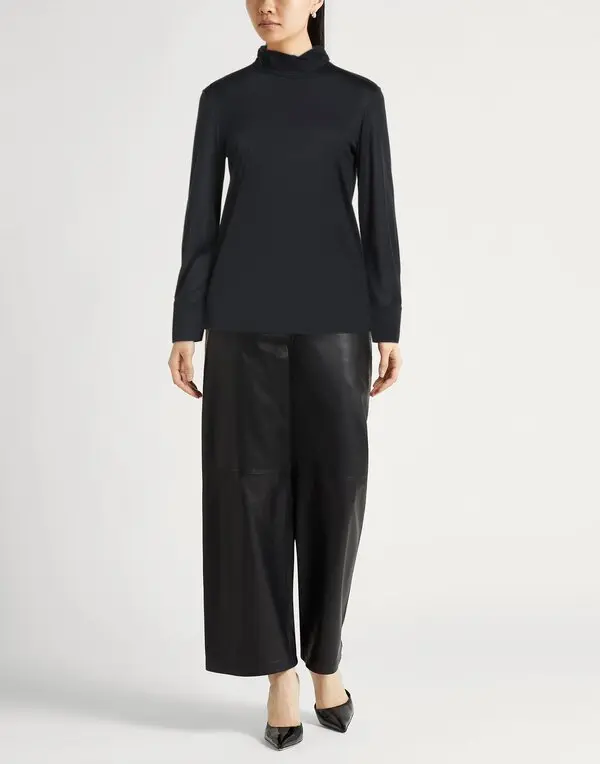 Fabiana Filippi Long Sleeve Silk Jersey Turtleneck