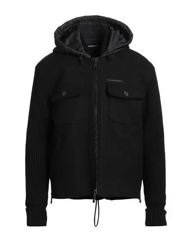 Dsquared2 Jacket In Virgin Wool Blend With Knitted Trims