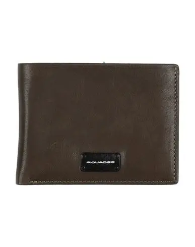 PIQUADRO Wallet Dark Cow Leather, Aluminum - Green