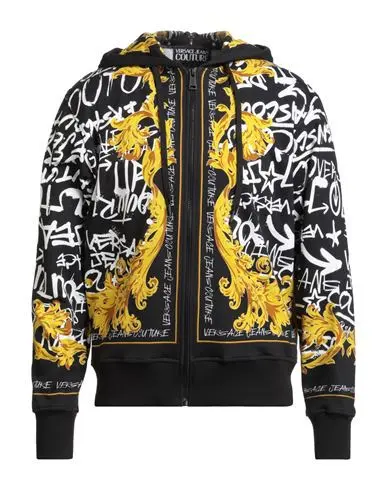 Versace Cotton Fleece Signature Print Sweatshirt - Black