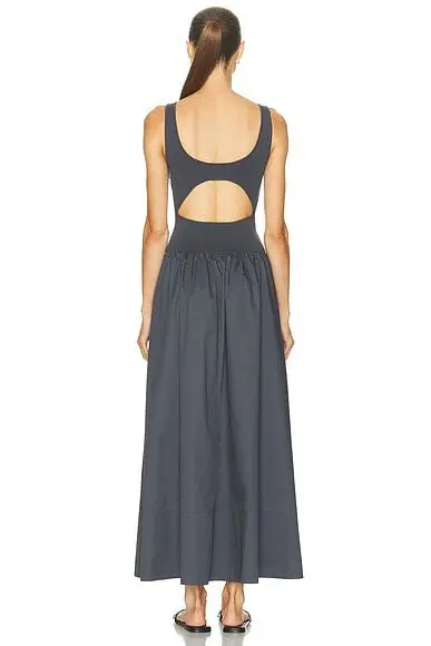 ST. AGNI Bateau Cut Out Dress - Graphite