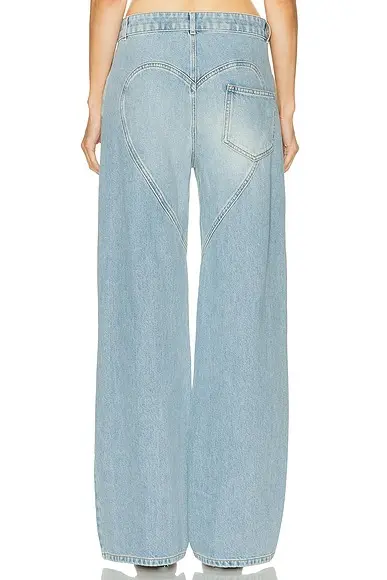 AREA Distressed Crystal Relaxed Slit Jean