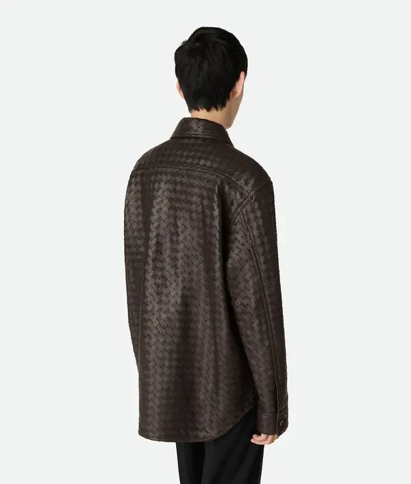 Bottega Veneta Intrecciato Leather Shirt - Fondant